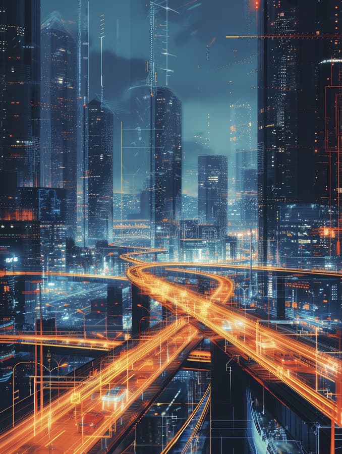 Conceptual Smart City Visualization Highlighting IoT Powered ...