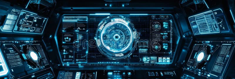 A Technologically Advanced User Interface with Elements of a Blue HUD ...