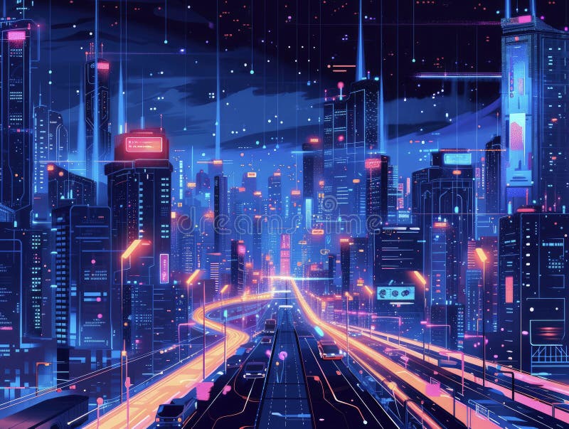 Technologically Sophisticated Smart City Visualization Showcasing ...