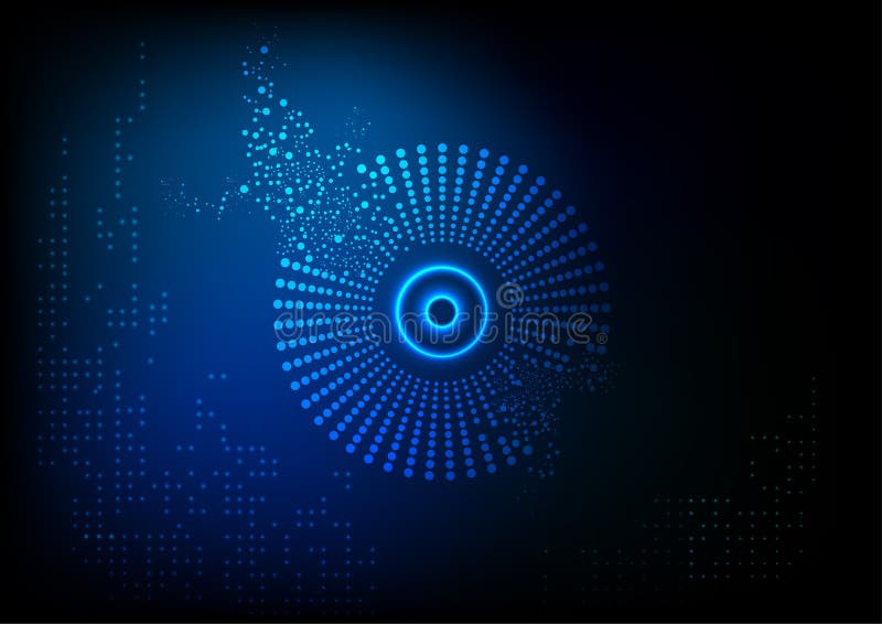 Conception Bleue Moderne De Fond De Technologie Abstraite De Cercle