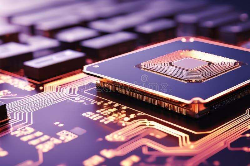 Technologie Des Circuits D'ai. Concept Processeur Et Puce Informatique ...