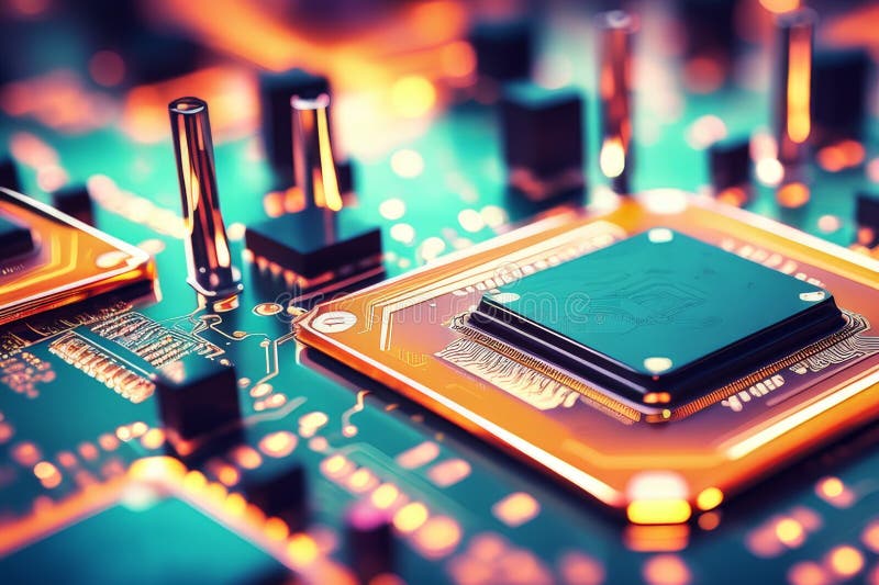 Technologie Des Circuits D'ai. Concept Processeur Et Puce Informatique ...