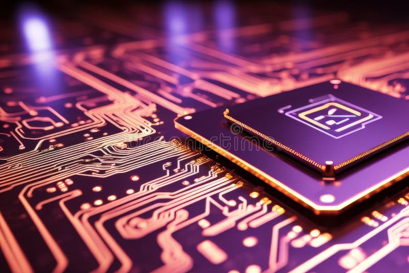 Technologie Des Circuits D'ai. Concept Processeur Et Puce Informatique ...