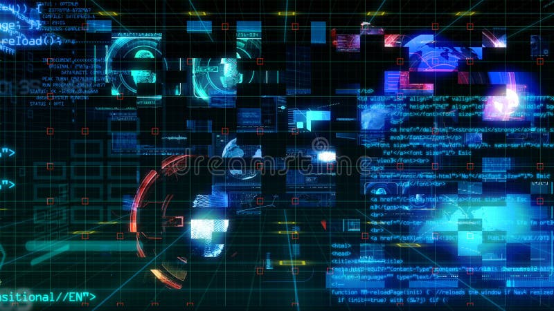 Technologie-Schnittstellen-Computer-Daten-Digital-Schirm Stock Video ...