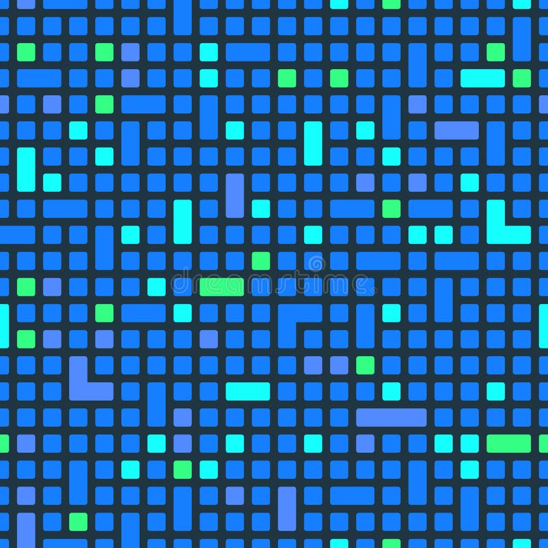 Quadrat-Pixel Art Seamless Pattern Vektor Abbildung - Illustration von ...