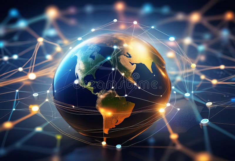 Technologies Connecting the World Stock Illustration - Illustration of ...