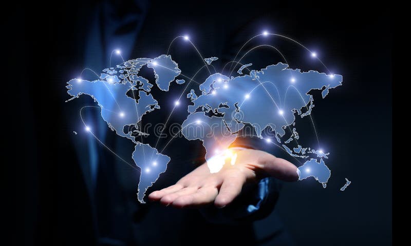 Technologies Connecting the World Stock Image - Image of globe, people ...