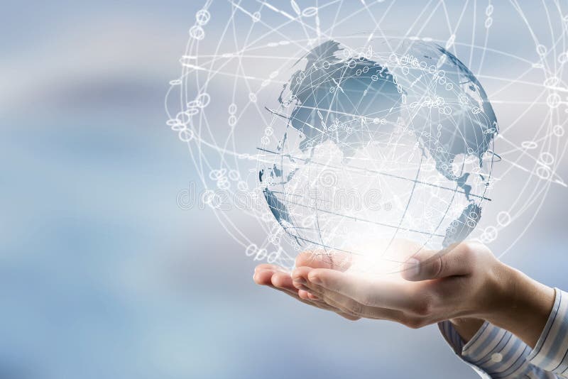 Technologies Connecting the World Stock Photo - Image of person ...