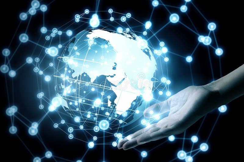 Technologies Connecting the World Stock Photo - Image of spot, palm ...