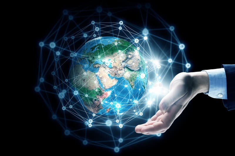 Technologies Connecting the World Stock Image - Image of person ...