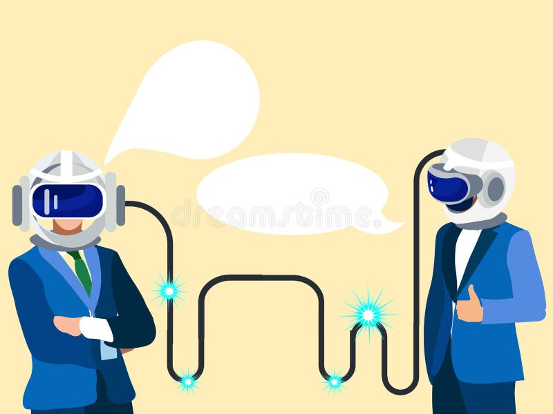 Technologies of the Future. Two Businessmen Communicate in Thought ...