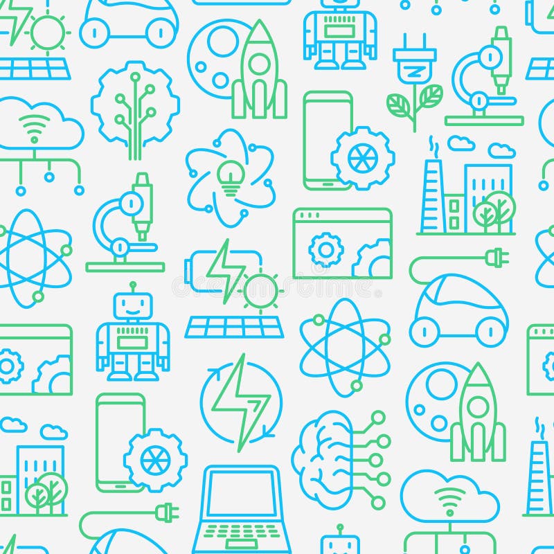 Technologies Seamless Pattern Stock Vector - Illustration of artificial ...