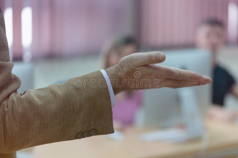 It Technologies Teacher at Work. it Professor Explain Lesson To ...