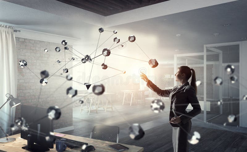 Technologies for Work and Connection . Mixed Media Stock Image - Image ...