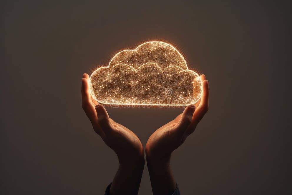 Technologist Presenting Cloud Data Analytics, Studio Lights Enhancing ...