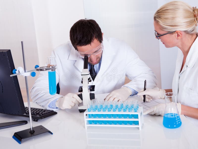 Technologists at Work in a Laboratory Stock Image - Image of science ...