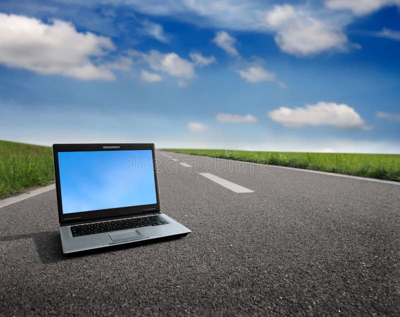 Technology stock photo. Image of road, computer, trip - 14051296