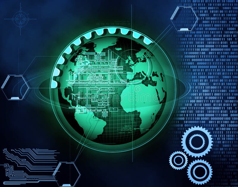 High-tech Cogs Technology Textured Background.Global Digital Technology ...