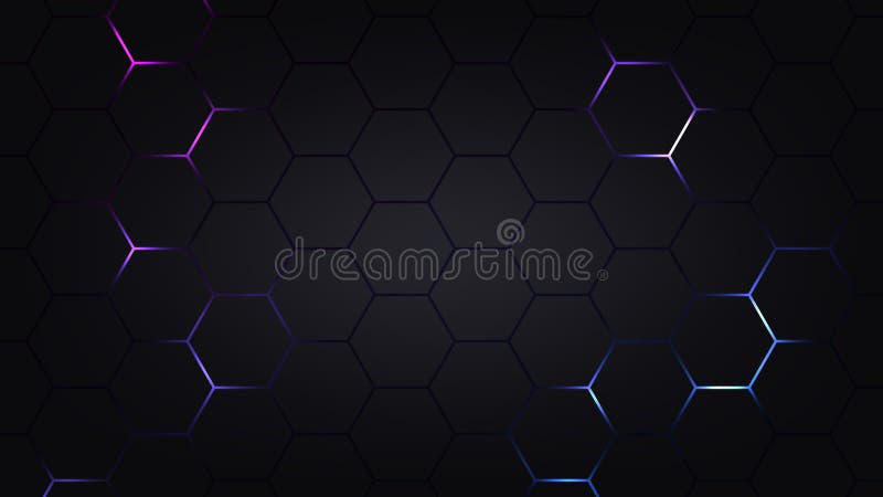 Hexagonal Abstract Technology Background. Electric Glow Hexagonal ...