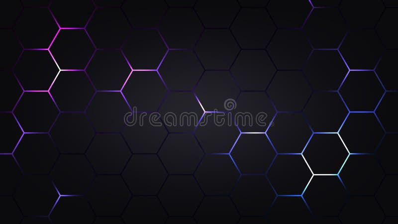 Hexagonal Abstract Technology Background. Electric Glow Hexagonal ...