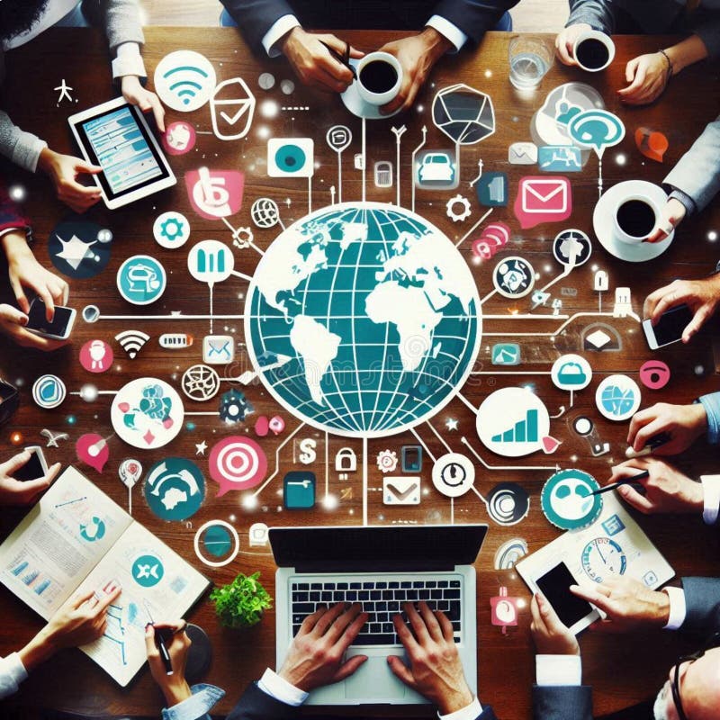 Social Media Social Networking Technology Connection Concept Some ...