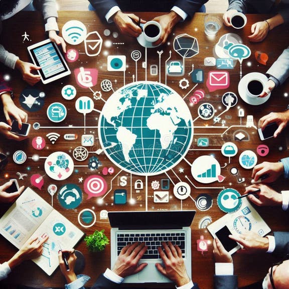 Social Media Social Networking Technology Connection Concept Some ...