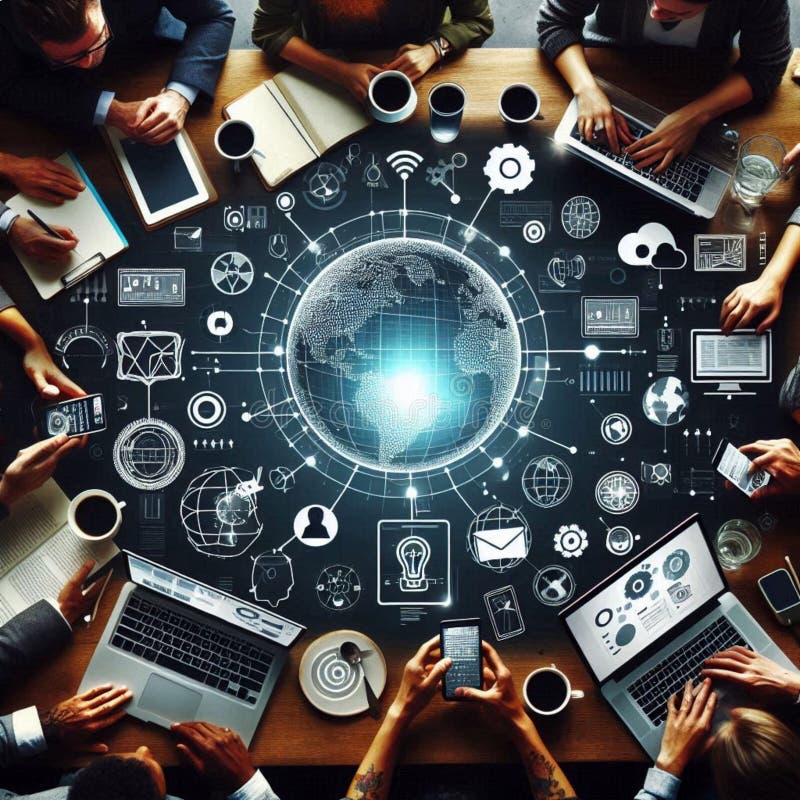 Social Media and Social Networking Technology Connection Concept of ...