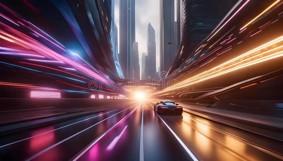 Technology Abstract Background, Data Transmission Acceleration ...