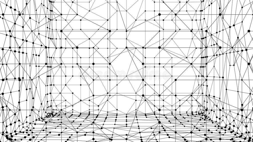 Technology Abstract Background. Dots Connected by Lines. Minimalist ...