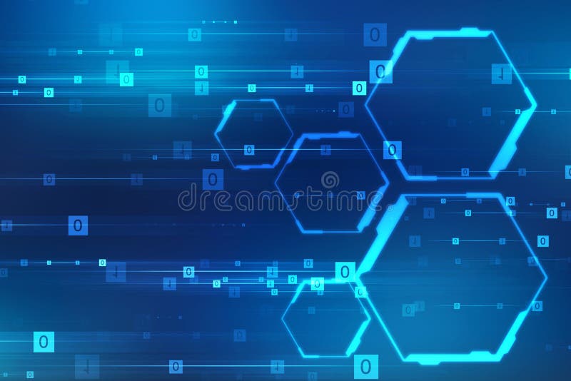 Cyberspace Concept with Data and Green Numbers Stock Illustration ...