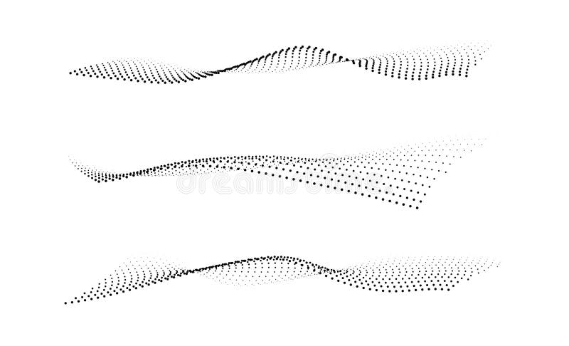 Technology Abstract Background. Geometric Dotted Curve Shapes. Stock ...