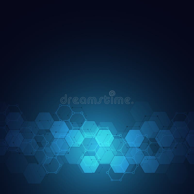 Technology Abstract Background. Geometric Texture with Molecular ...