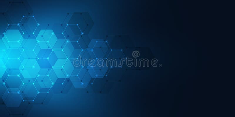Technology Abstract Background. Geometric Texture with Molecular ...
