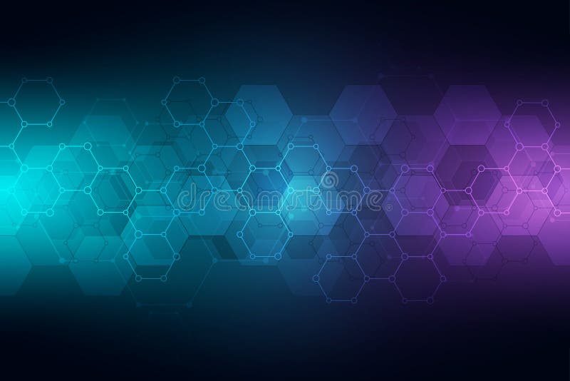 Technology Abstract Background. Geometric Texture with Molecular ...