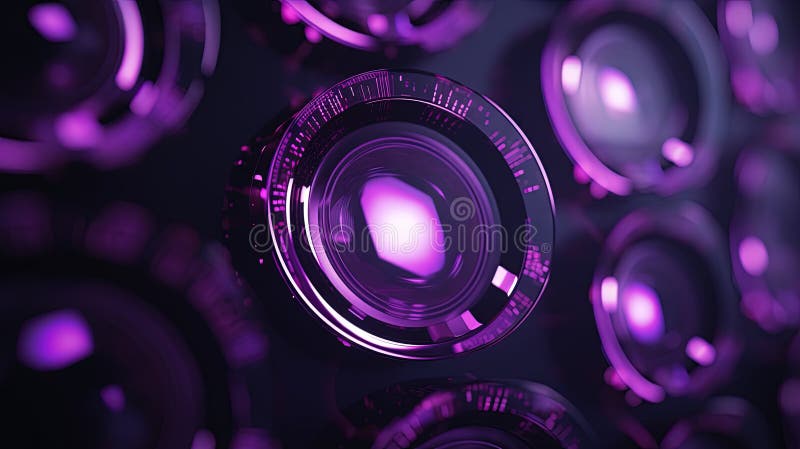 Technology Abstract Background with Hud Styled Round Interface Elements ...