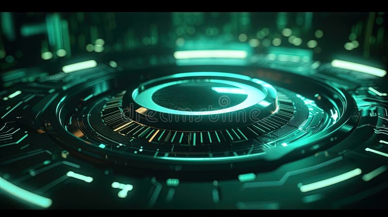 Technology Abstract Background with Hud Styled Round Interface Elements ...