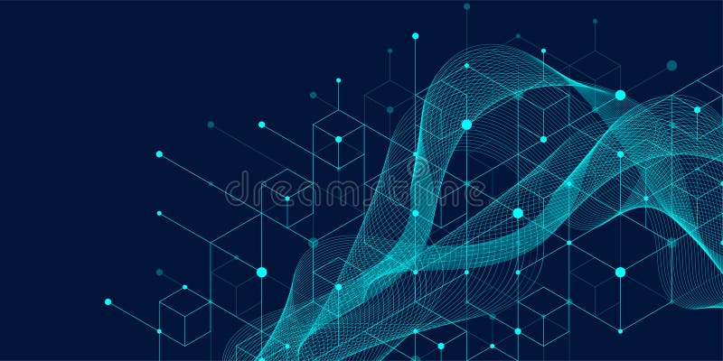 Technology Abstract Background Lines, Dots and Hexagons. Hexagonal ...