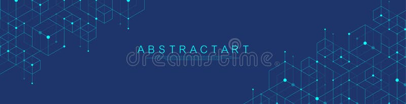 Technology Abstract Background Lines, Dots and Hexagons. Hexagonal ...