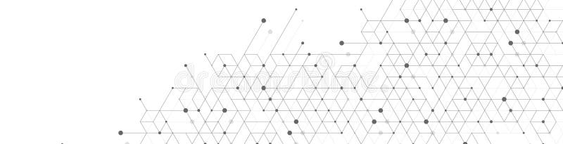 Technology Abstract Background Lines, Dots and Hexagons. Hexagonal ...