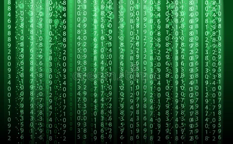 Technology Abstract Background, Matrix Style, Green Color, Falling ...