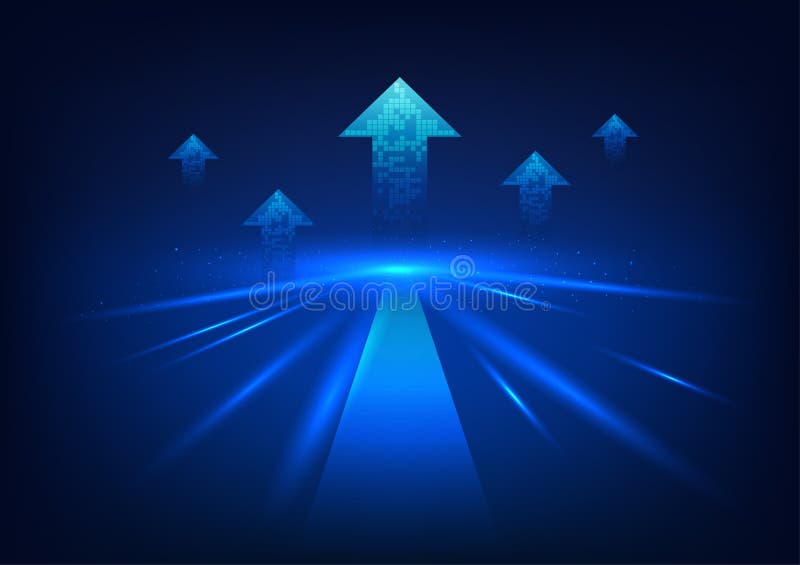 Technology Abstract Background. Path with Arrows in Front Stock ...