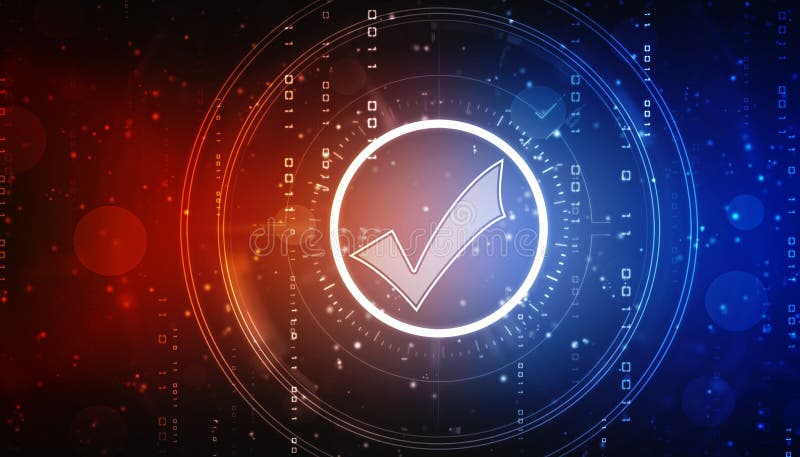 Check Mark Symbol in Digital Background, Technology Abstract Background ...