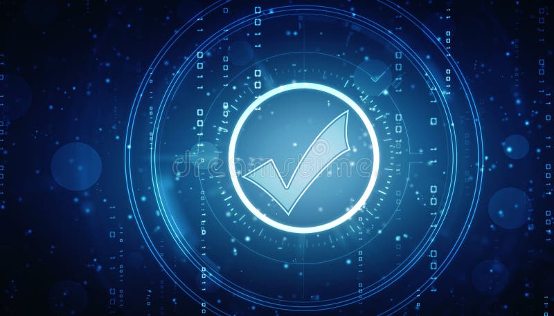 Technology Abstract Background, Tech Futuristic Check Mark Symbol Stock ...