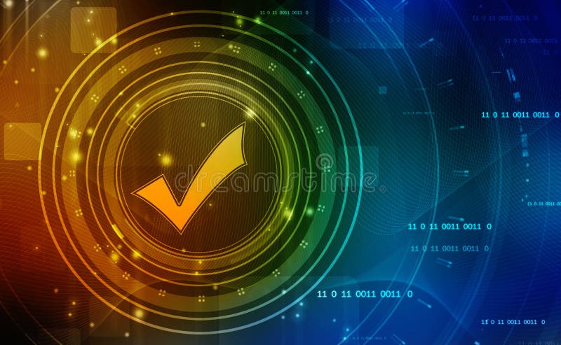 Technology Abstract Background, Tech Futuristic Check Mark Symbol Stock ...