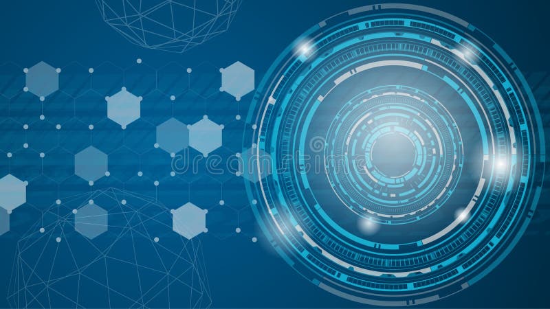 Technology Abstract Background Vector. Blue Futuristic Tone Theme Stock ...