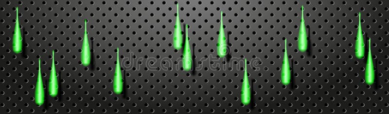 Neon Drops of Different Shapes on a Black Sky. Stock Vector ...