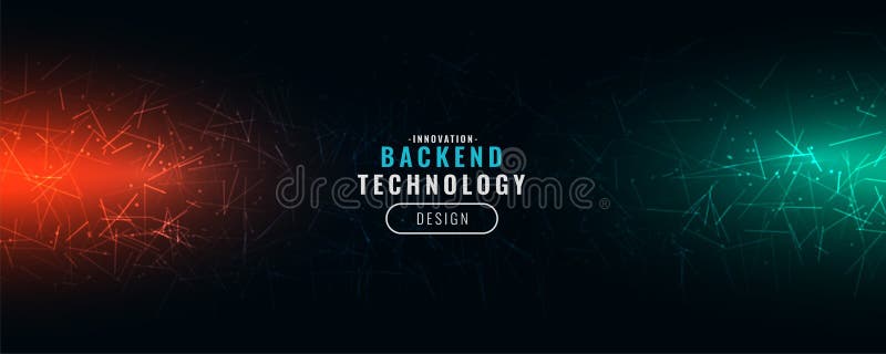 Technology Abstract Banner with Mesh Lines Stock Vector - Illustration ...