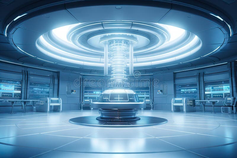 Technology Abstract Blue Hi-tech Stage Display Background, Empty Space ...