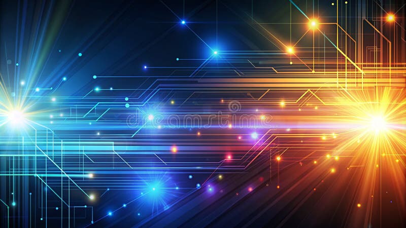 Technology Abstract Lines Background and Light Effects Technology Sense ...