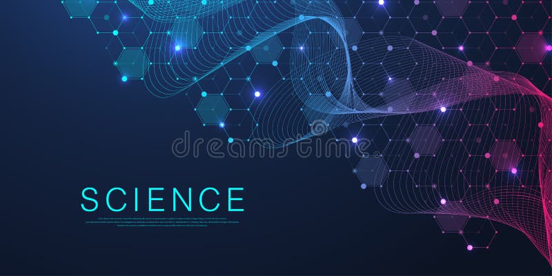 Technology Abstract Lines and Dots Connect Background with Hexagons ...